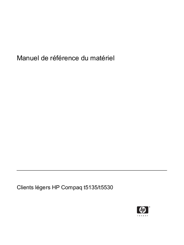 HP COMPAQ T5530, COMPAQ T5135 User Manual HP COMPAQ T5530, COMPAQ T5135 User Manual
