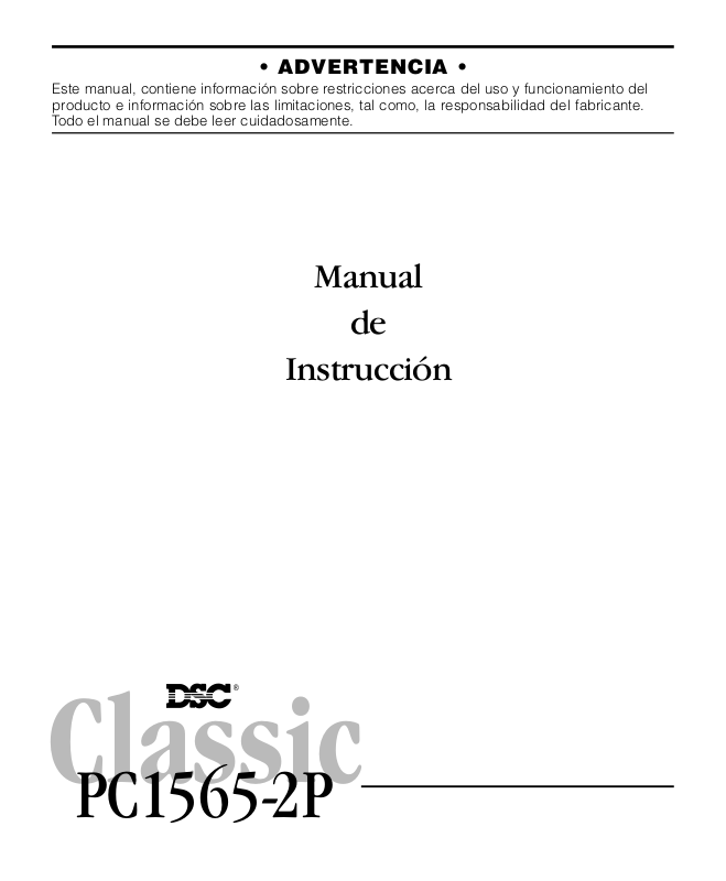 DSC PC1565-2P User Manual