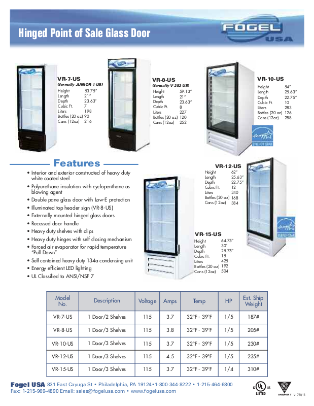 Fogel Usa VR-12-US User Manual