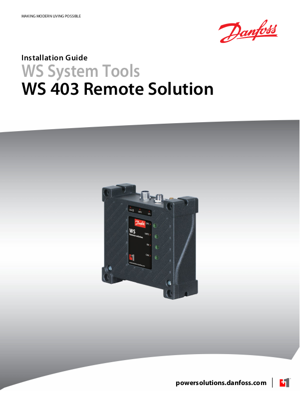 Danfoss WS 403 Installation guide