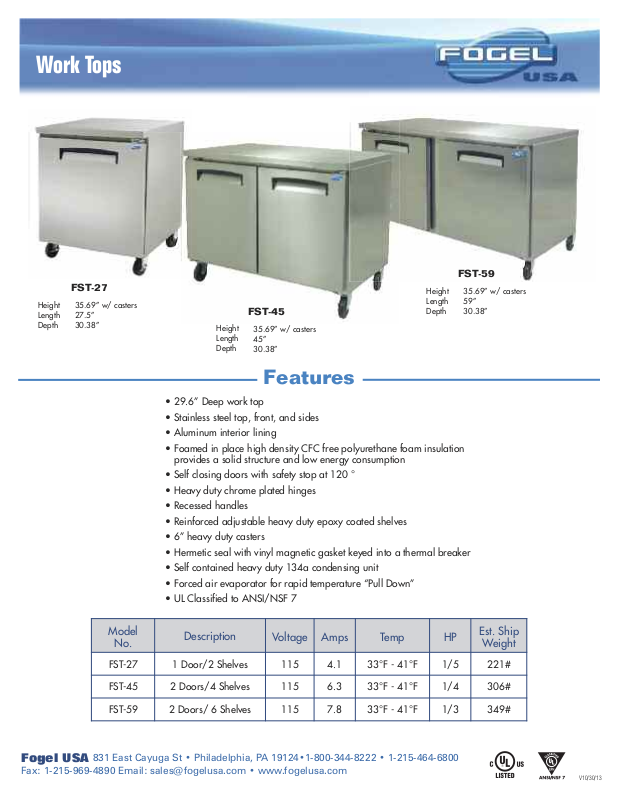 Fogel Usa FST-45 User Manual