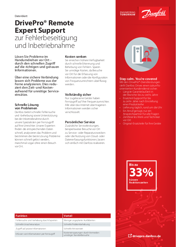 Danfoss DrivePro Remote Expert Support Fact sheet