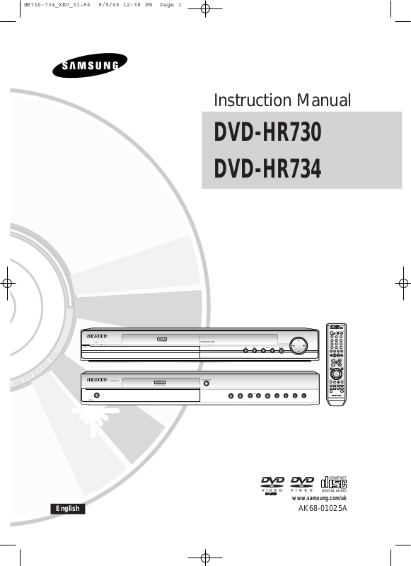 Samsung DVD-HR734, DVD-HR730 User Manual