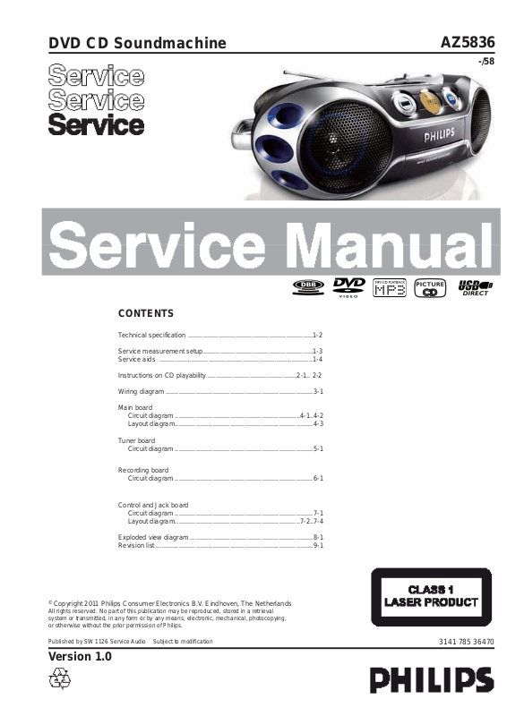 Philips AZ-5836 Service Manual