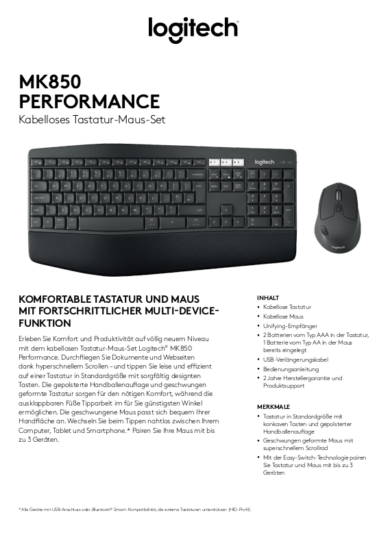 Logitech Mk850 Service Manual